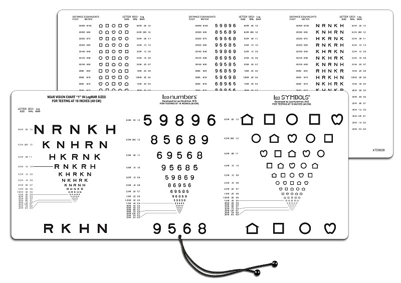 Near vision test chart – letters, LEA NUMBERS®, LEA SYMBOLS® 3-1 ...