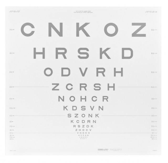 ETDRS Low Contrast chart – SLOAN letters 25 %, 4 m Eyesfirst.eu