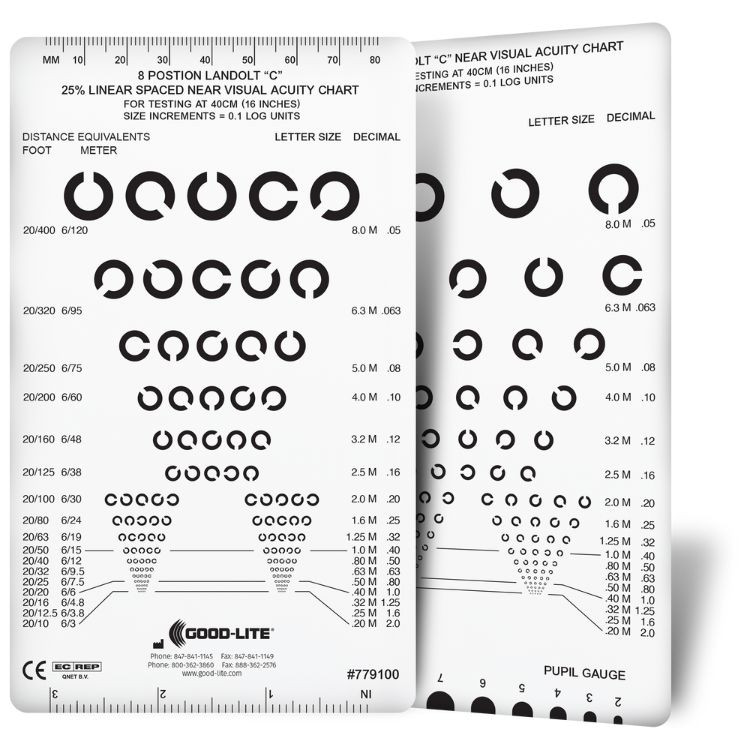 Landoltringe – Taschenformat 8 Positionen, 40 cm Prüfdistanz Eyesfirst.eu